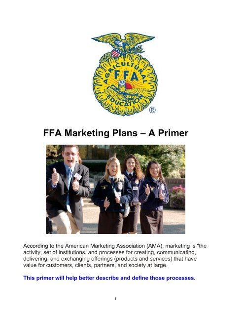 FFA Marketing Plans – A Primer - National FFA Organization