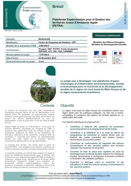 Télécharger la fiche de communication en format PDF - FFEM