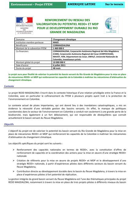 Télécharger la fiche de communication en format PDF - FFEM