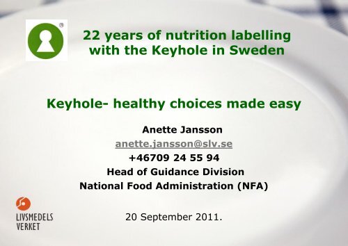 20 years of health labelling with the Keyhole in Sweden