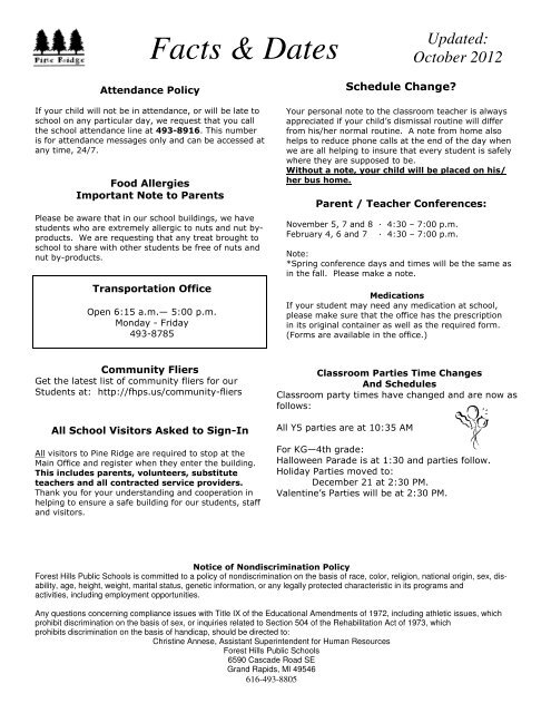 Facts & Dates - Forest Hills Public Schools