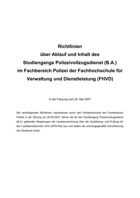 BA - FHVD - Fachhochschule für Verwaltung und Dienstleistung