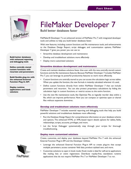 FileMaker Developer 7