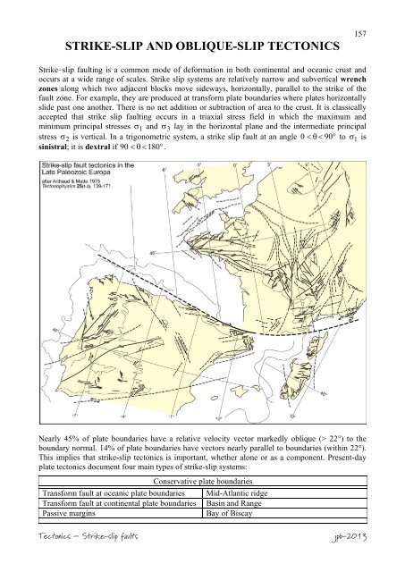STRIKE-SLIP AND OBLIQUE-SLIP TECTONICS