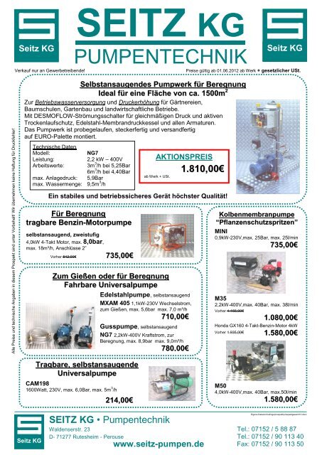 PUMPENTECHNIK - Seitz-pumpen.de
