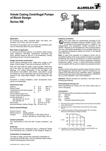 Volute Casing Centrifugal Pumps of Block Design Series NB - Filter
