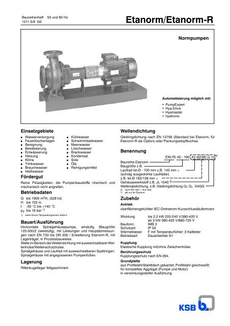 Etanorm/Etanorm-R - Filter