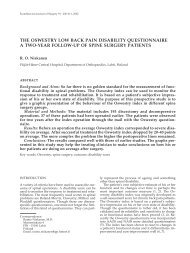 The Revised Oswestry Disability Index (for low back pain ... - ProSites