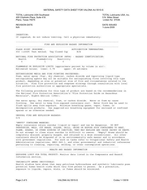 MATERIAL SAFETY DATA SHEE