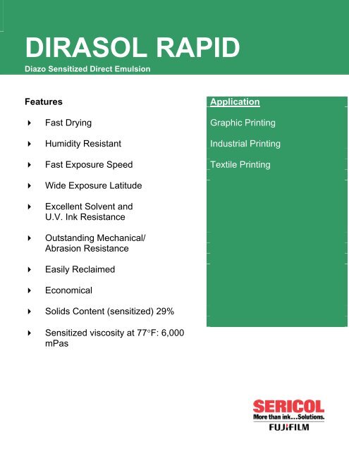 SMP 93 Dirasol Rapid.doc - FUJIFILM Sericol Global
