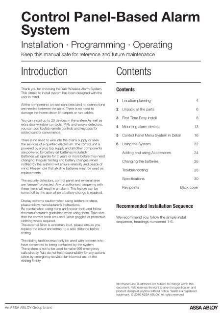 Control Panel-Based Alarm System - Free-Instruction-Manuals.com