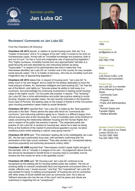 Jan Luba QC.pdf - Garden Court Chambers