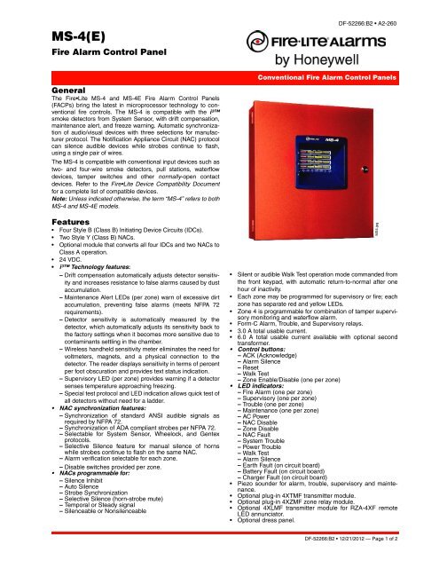 MS-4(E) - Fire-Lite Alarms