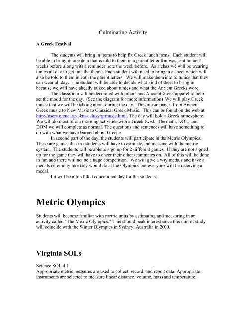 Culminating Activity - Franklin College