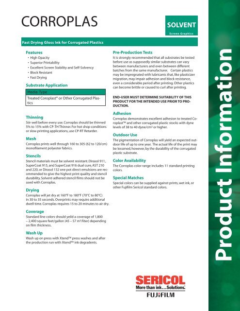 Corroplas CP - FUJIFILM Sericol Global
