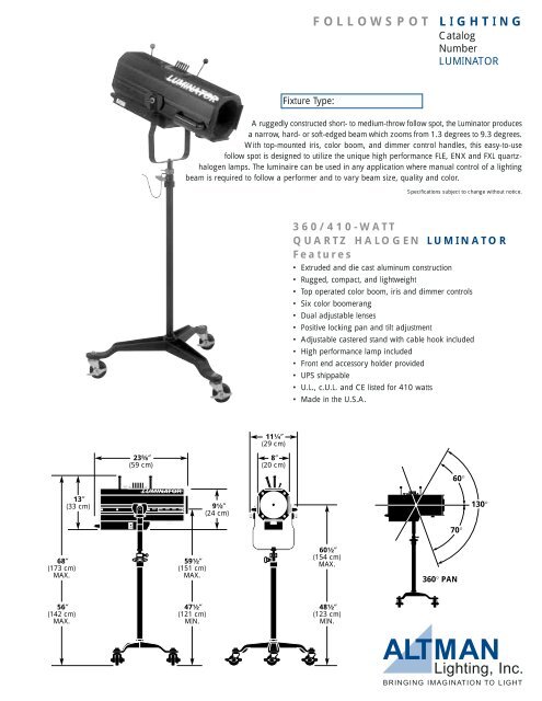 Luminator Followspot - Altman Lighting