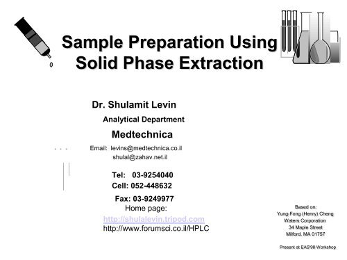 Sample Preparation Using Solid Phase Extraction