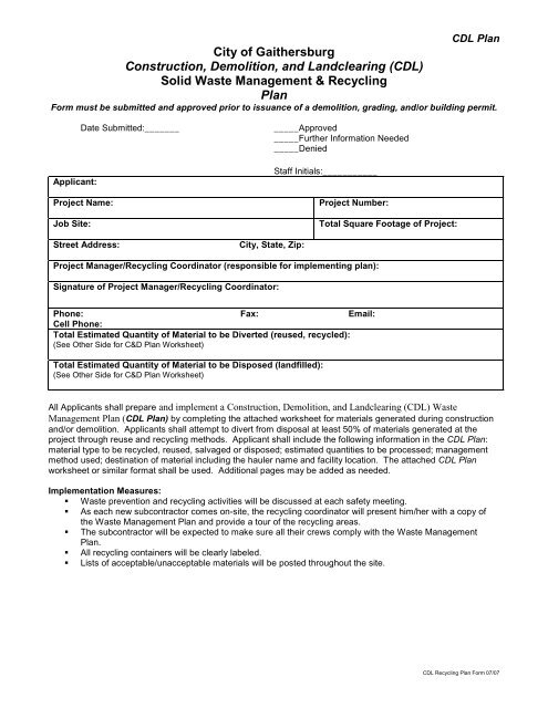 Solid Waste Management Plan.pdf - City of Gaithersburg