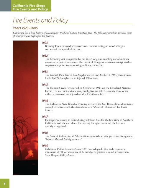 Fire Events and Policy - Cal Fire - State of California