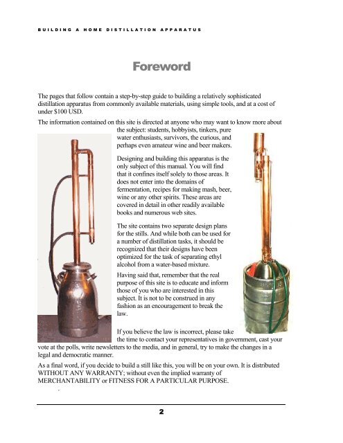 BUILDING A HOME DISTILLAT