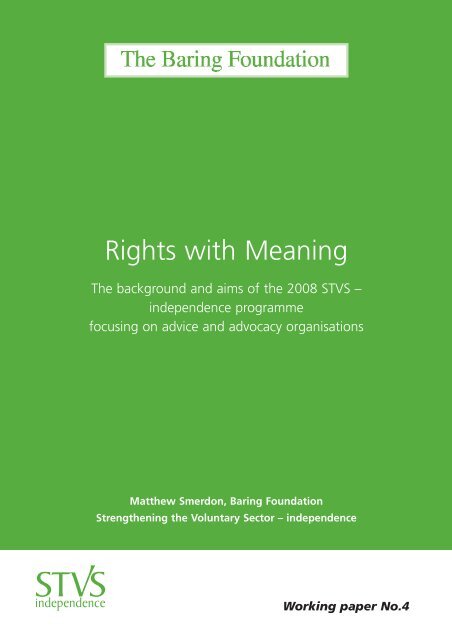 Rights with Meaning - Baring Foundation
