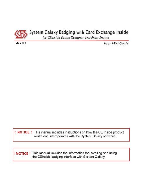 System Galaxy version 8 Card Exchange Mini-Guide
