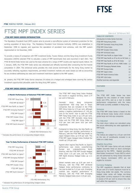 FTSE MPF INDEX SERIES