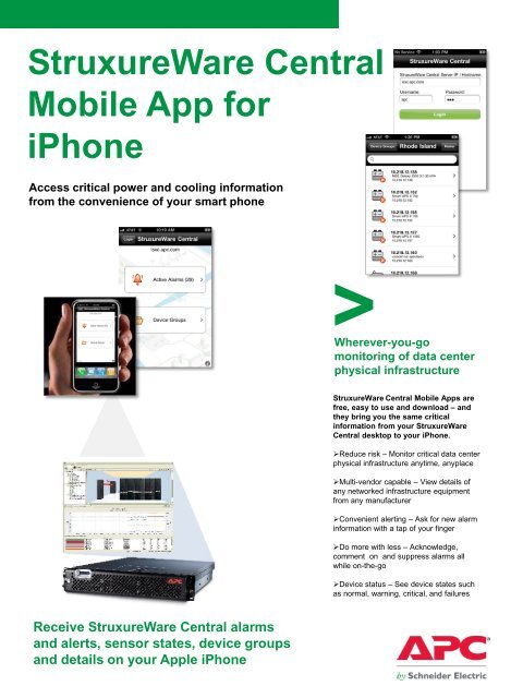 StruxureWare Central Mobile App for iPhone - Fusion Power System
