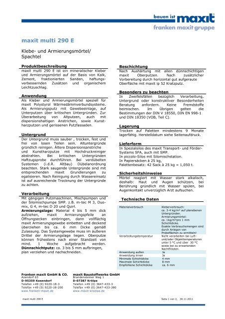 TM maxit multi 290 E - bei Franken Maxit