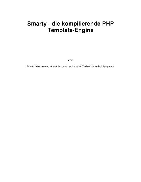 Smarty - die kompilierende PHP Template-Engine
