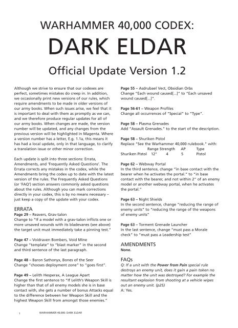 PDF Télécharger 3rd edition dark eldar Gratuit PDF | PDFprof.com