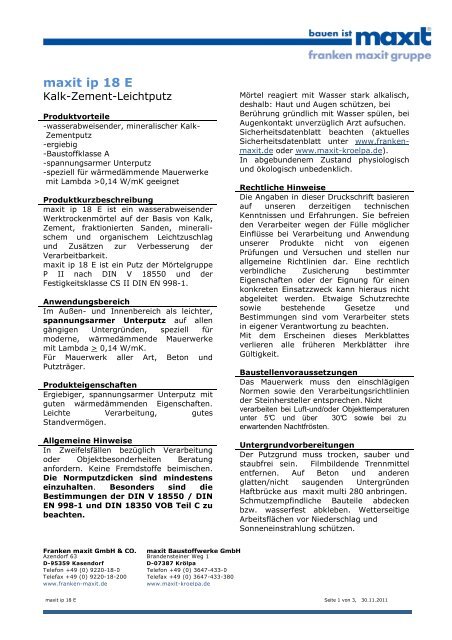 TM maxit ip 18 E - bei Franken Maxit