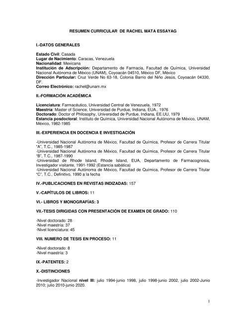 dra. rachel mata essayag - Foro Consultivo Científico y Tecnológico