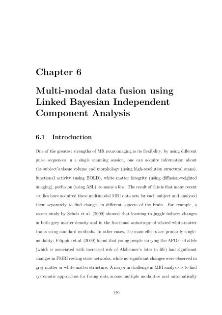 Chapter 6 Multi-modal data fusion using Linked Bayesian ... - FMRIB