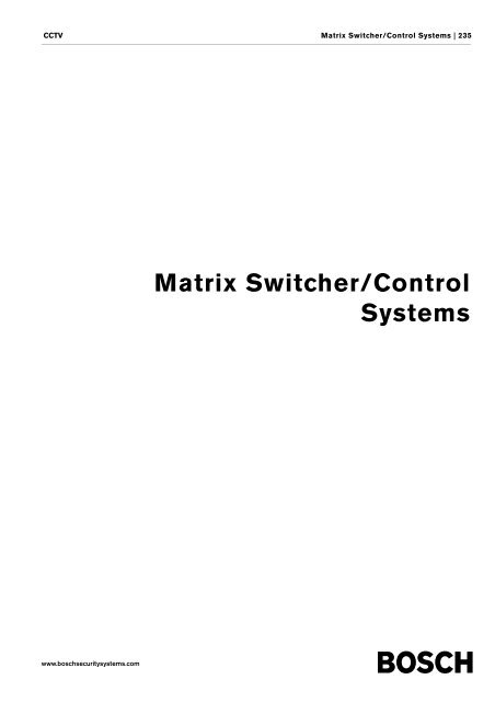 Matrix Switcher/Control Systems