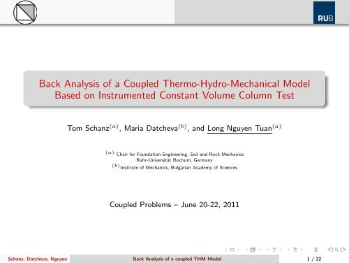 Back Analysis of a Coupled Thermo-Hydro-Mechanical Model ...