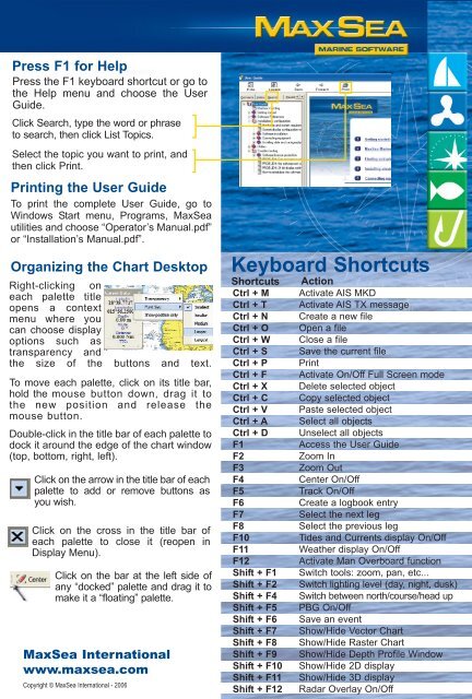 MaxSea Quick Reference Card Version 12.5 - Furuno USA