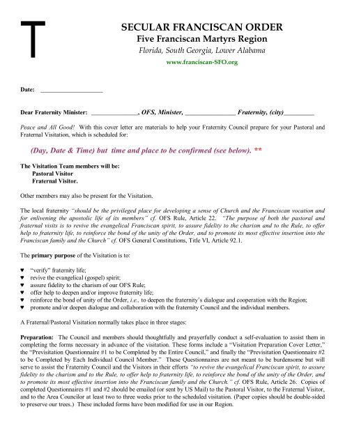 SECULAR FRANCISCAN ORDER - Five Franciscan Martyrs Region