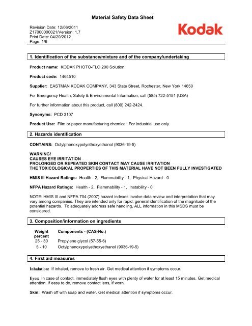 Kodak Photo Flo 200 Solution