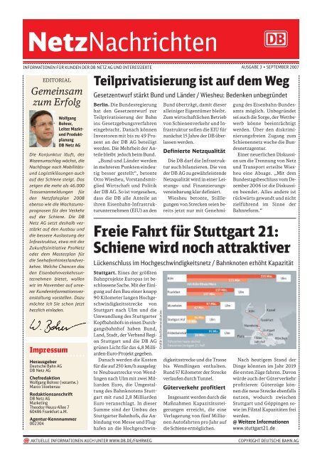 Gemeinsam zum Erfolg - DB Netz AG - DB Netze