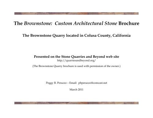 Brownstone Quarry brochure - Quarries and Beyond