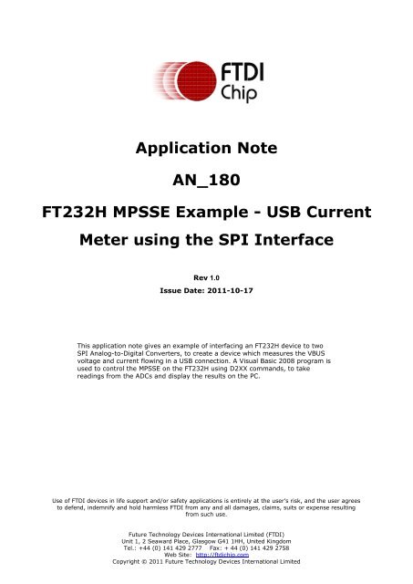 FT232H MPSSE Example - USB Current Meter using the SPI ... - FTDI