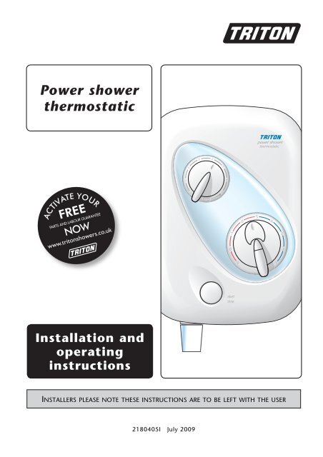 Power shower thermostatic - Free-Instruction-Manuals.com