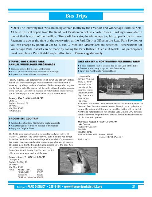 Bus Trips - Freeport Park District
