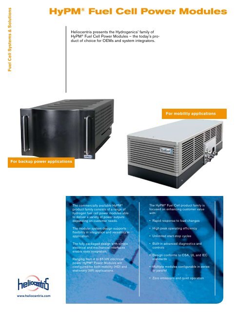 HyPM® Fuel Cell Power Modules - Fuel Cell Markets