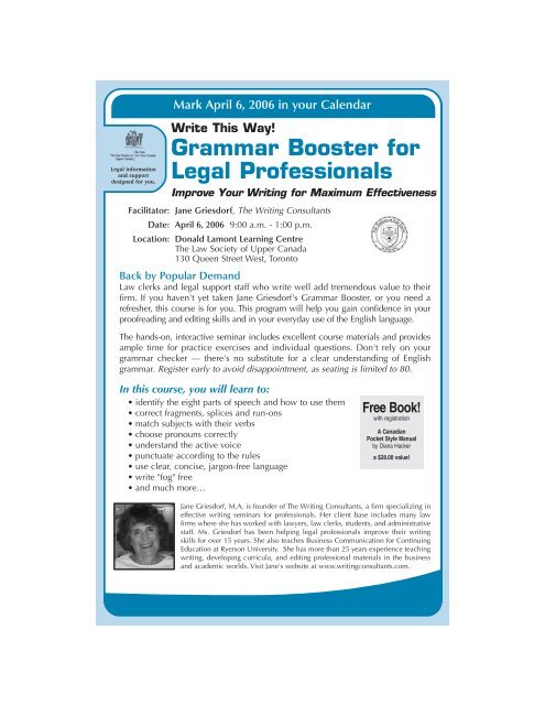 Grammar Booster for Legal Professionals - Continuing Professional ...