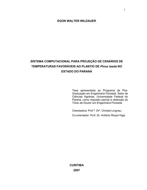 egon walter wildauer - departamento de engenharia florestal - ufpr ...