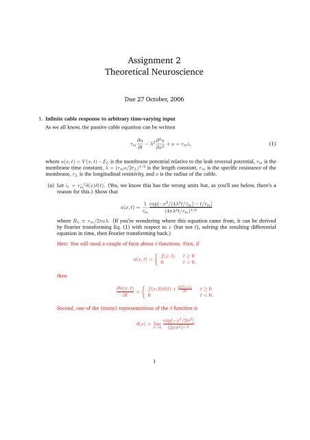homework 2 - Gatsby Computational Neuroscience Unit - UCL