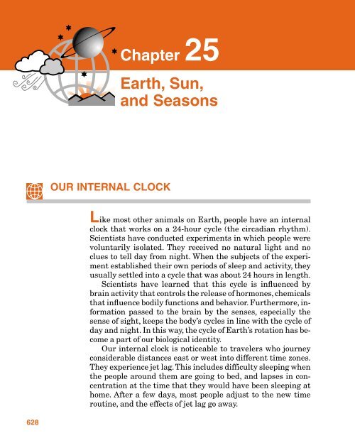 Chapter 25 Earth, Sun, and Seasons