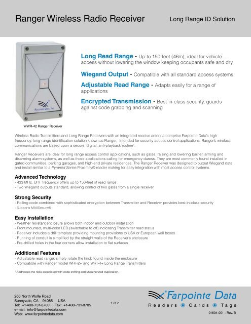 Ranger Wireless Radio Receiver - Galaxy Control Systems